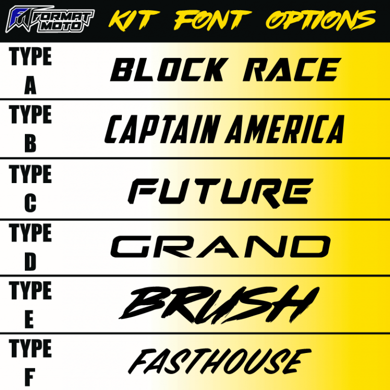 Format Moto Custom Number Plates/Full Kit Graphics - Format Moto